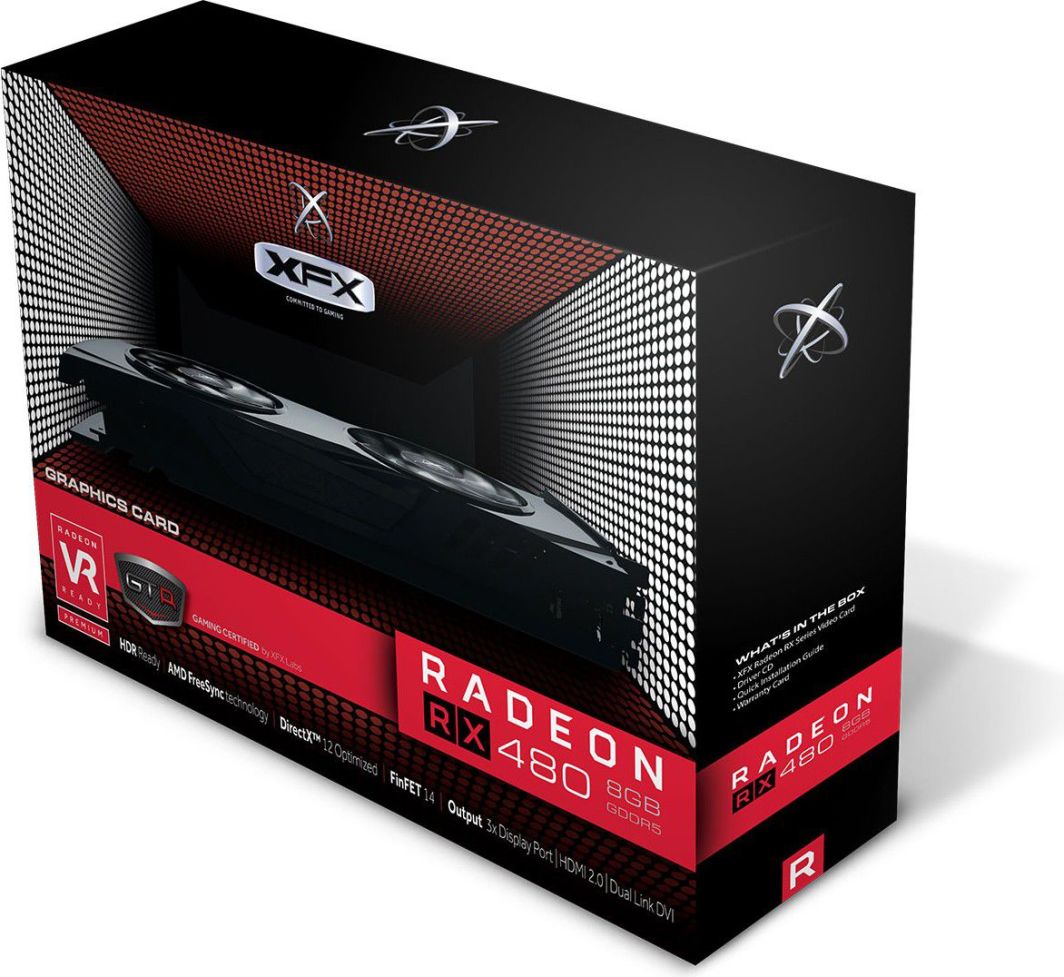 XFX Radeon RX 480 GTR Black 8GB GDDR5 (256 Bit) 3x DP, HDMI, DVI, BOX ...