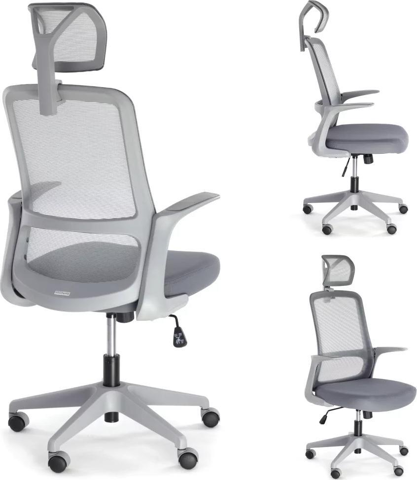 Ergosolid AMO-90 Szary - Ergonomiczny fotel biurowy na kółkach ...