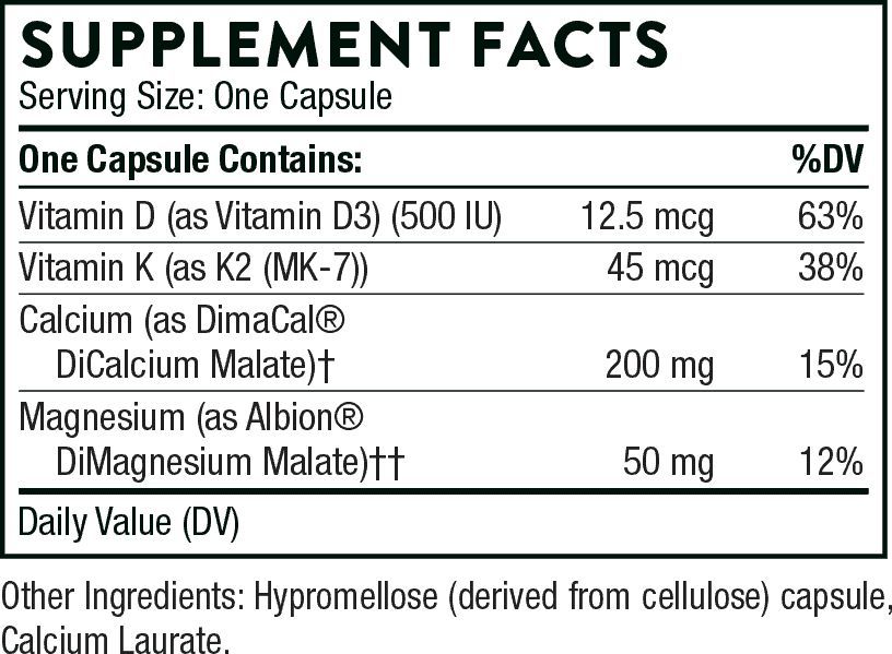 Thorne THORNE Basic Bone Nutrients (Zdrowie Kości) 120 kapsułek ...