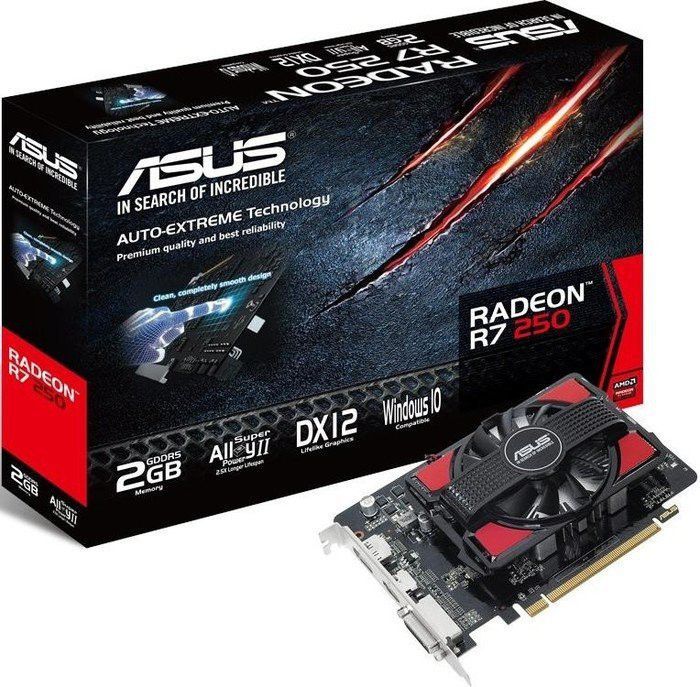 Asus Radeon R7 250 2GB GDDR5 (128 Bit) HDMI, DP, DVI, BOX (90YV0921 ...