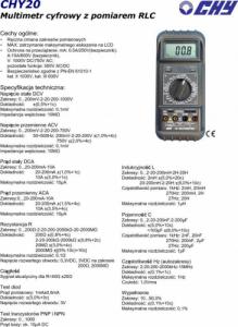 CHY Multimetr z pomiarem RLC - CHY20 - Morele.net